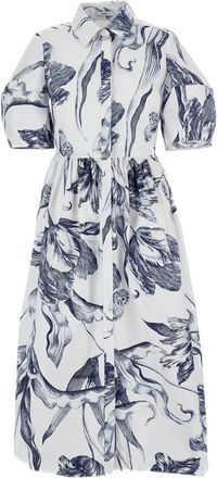 Erdem Femme, Robes, Multicolore, Taille: 40 FR Robe Chemise Midi &agrave; Manches Courtes