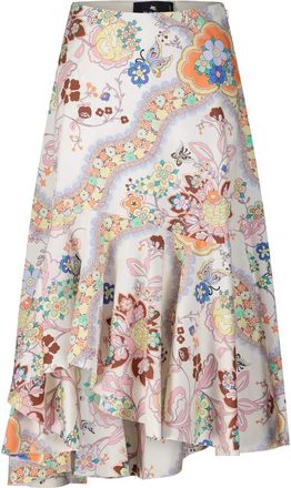 Etro Asymmetrischer Midi-Rock mit floralem Muster