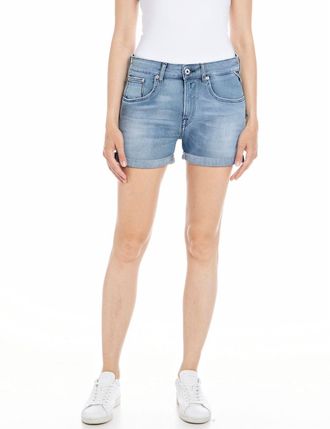 Replay Damen Jeans Shorts mit Power Stretch, Blau (Light Blue 010), 30W