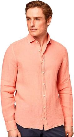 Hackett Herren Garment Dyed Linen K Hemd, pfirsich, 3XL
