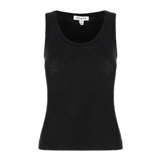 Alaia Sheer Wool Tank Top - - Tops - Damen - Schwarzk - S