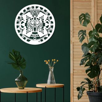 Generic Wandkunst aus Metall, Metalldekor, Dekoration, Vintage-Dekor, Dekoration, Dekoration im indigenen Stil, runde Dekoration, Kunst f&uuml;rs Wohnzimmer (Wei&szlig;,