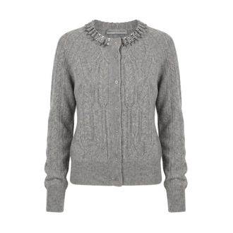 Ermanno Scervino Kaschmir-Strickjacke - - Knitwear - Damen - Grau - M