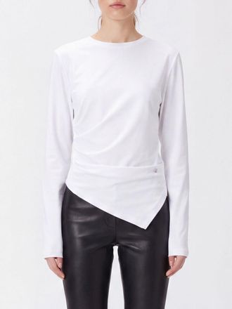 Ganni Asymmetrisches Langarm-T-Shirt aus Bio-Baumwolle