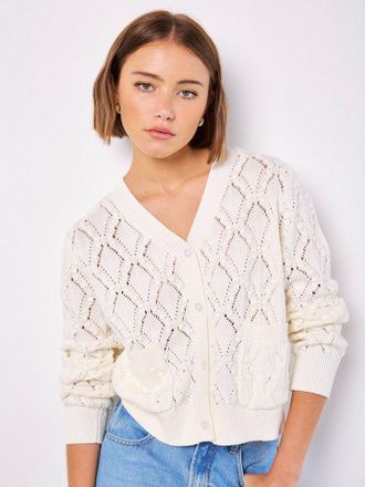 Apricot Cardigan Pointelle-Strickjacke in Lochstrick