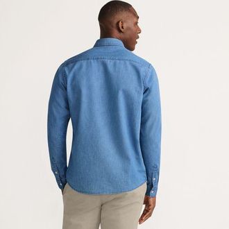 Lands End Leichtes Jeans-Hemd, Herren, Größe:52-54 regular, Blau, Baumwolle, by Lands End