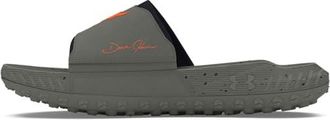 Under Armour Sandales Project Rock 3 Slides unisexe pour adulte, (301) Vert argile/Noir/Orange Team, 8.5 Women/7 Men