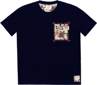 Bob Homme, Tops, Bleu, Taille: L T-shirt en coton avec poche