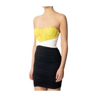 Elisabetta Franchi Kurzes- drapiertes- dreifarbiges Kleid - - Dresses - Damen - Mehrfarbig - M