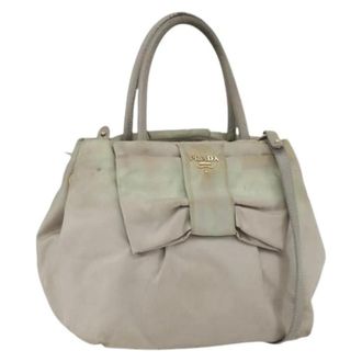 Prada Sac &agrave; main en nylon Pre-owned - Femme - Pre-owned - Beige - Taille: ONE Size