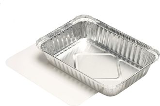 Papstar 14513 Aluschalen, Aluminium, silber, 21,4 x 15 x 4 cm