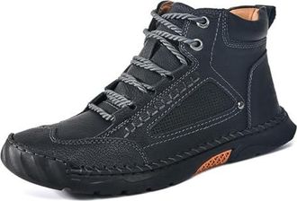 Generic Bottes en cuir faites &agrave; la main pour homme - Chaussures de randonn&eacute;e et de travail confortables et imperm&eacute;ables avec soutien de la vo&ucirc;te plantaire, No