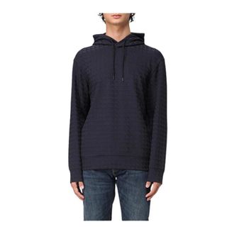 Emporio Armani Felpa logata all over - - Sweatshirts & Hoodies - Herren - Blau - M