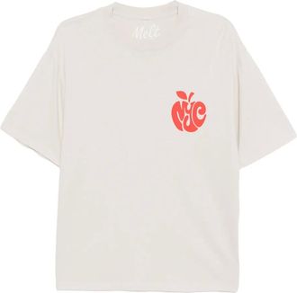 Melt T-Shirt mit grafischem Print - Nude