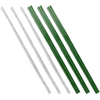 Angoily Toyvian 200 St&uuml;ck K&uuml;nstliche Blumenstiele aus Papier mit Draht 40cm Lang Gr&uuml;n Wei&szlig; f&uuml;r Hochzeitsdeko Florale Bastelarbeiten und Selbstgemacht Blumenar