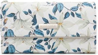 Miss Lulu Portefeuille Femme Long clapet en PU,12 emplacements pour Cartes,Motifs Secrets &eacute;l&eacute;gants,Id&eacute;al pour Shopping,Travail,Voyage et Sorties quotidianes