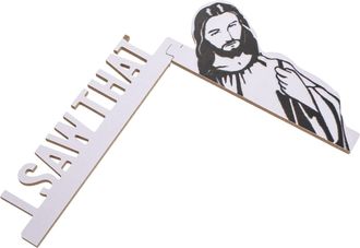 Angoily Holz Türrahmen Dekoration Jesus Schild Tür Ecke Ornament für Kirche Büro Display Holzrahmen Verzierung Kreatives Türrahmen Schmuck aus Holz Langlebig 