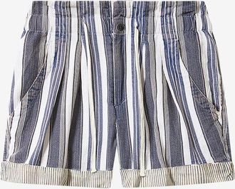 Isabel Marant Short Nirma - Femme - &Eacute;cru Et Bleu - Taille34 - Marant &Eacute;toile - Collection &Eacute;t&eacute; Femme - Nouvelle Collection Capsule High Summer