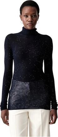Pinko Pinko - Pull &agrave; col roul&eacute; en fil d&eacute;corce - Femme - Pulls - Bleu - Taille: 38 FR