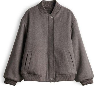 OPUS Winterjacke Huldara aus Wollgemisch mit wendbarer Funktion O-Silhouette mit wendbarer Optik und schr&auml;gen Paspeltaschen