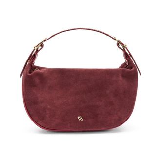 Frau Femme, Sacs, Rouge, Taille: ONE Size Sac &agrave; main en daim souple bordeaux