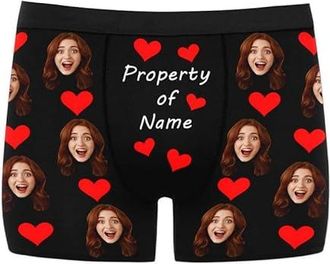 Generic Calecon personnalise Homme avec Visage Photo cale&ccedil;on personnalis&eacute; Boxer Personnalis&eacute; pour Saint-Valentin comme Cadeau Personnalisable pour Mari Cadeau