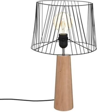 Atmosphera Atmosphera - Lampe Joe - métal et pin - noir - H46 cm