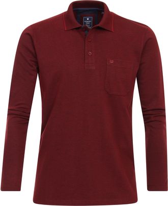 Redmond Polo-Shirt Langarm Uni nah 503 rot XXL