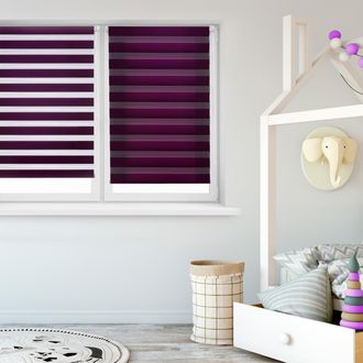 Blindecor Doppelrollo f&uuml;r Nacht und Tag Easyfix, Violett, 97 x 180 cm