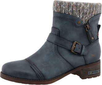 Mustang Jeans Damen Stiefelette mit Einsatz in Strickoptik 15M0062005, Größe:40 EU, Farbe:Mehrfarbig