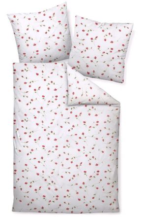 Janine Bettw&auml;sche Tango, Hellrot, Textil, Blume, 135x200 cm, Textiles Vertrauen - Oeko-Tex, schadstoffgepr&uuml;ft, saugf&auml;hig, hautfreundlich, atmungsaktiv, pfleg