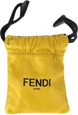 Fendi Sac pochette en cuir Pre-owned - Femme - Pre-owned - Jaune - Taille: ONE Size