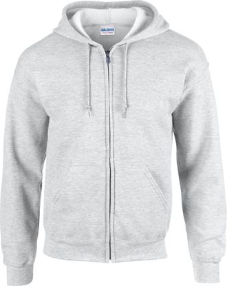 Gildan Heavy Blendâ Full Zip Hooded Sweatshirt Sweatshirt Ash Grey, XL Unisex Erwachsene, Grau (Ash Grey), XL