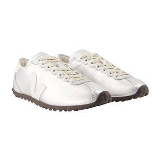 Veja Womens Cateyes Sneakers - Veja Leather Silver Calfskin Shoes