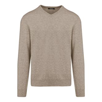 Bomboogie Homme, Pulls, Beige, Taille: XS Pull en maille m&eacute;rinos &agrave; col en V