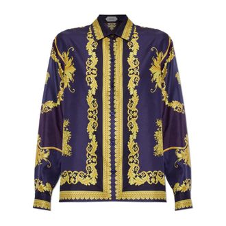 Versace Femme, Blouses et Chemises, Multicolore, Taille: 38 FR Chemise en soie avec nouveau imprim&eacute; Barocco