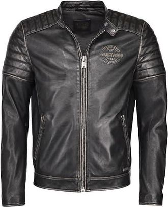 Mustang Jeans Veste en cuir pour homme 31021305, vintage noir, XL