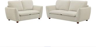 Vente-Unique Sofaset 3-Sitzer & 2-Sitzer - Stoff - Offwhite - MENARDIA