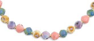 Singularu Halskette Seaside. Edelstahl mit 18K vergoldung und Keramik. Schmuck f&uuml;r Damen