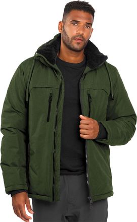 Alessandro Salvarini Herren Winter Jacke warm Winterjacke Teddyfell Kapuze AS-332 [AS-332-Dark-Olive-Gr.XXL]