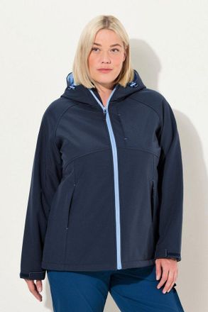 Ulla Popken Softshelljacke Softshelljacke Kapuze Zipptaschen Klettriegel