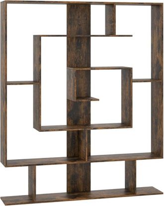 Costway Costway - Bibliothèque à 7 Niveaux, Bibliothèque Géométrique Anti-Basculement, Organisateur de Rangement sur Pied, Etagère dAffichage Ouverte, Blanc