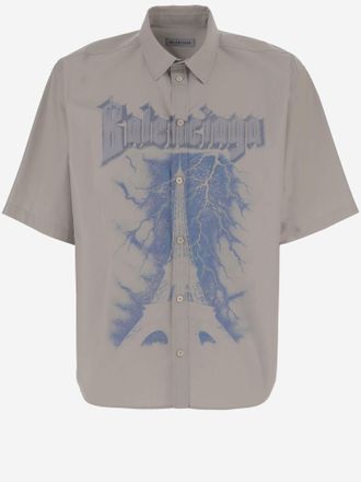Balenciaga Mens Shirt Cotton Grey