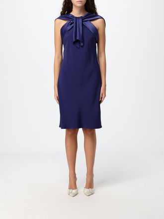 Alberta Ferretti Schulterfreies Midi-Etuikleid aus Satin mit U-Boot-Ausschnitt