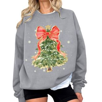 Generic Pull de No&euml;l pour femme - Grande taille - Haut &agrave; manches longues - Coupe ample - Doux et confortable - Chaud - Pour femme - Pull amusant pour f&ecirc;te de 