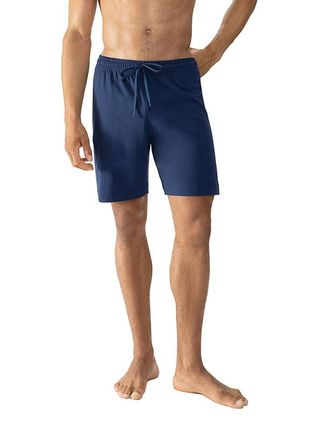 Mey Mey Herren Pyjamashorts blau Jersey-Baumwolle unifarben