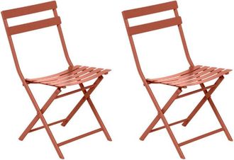 Hesperide Lot de 2 Chaises de jardin m&eacute;tal pliante Greensboro Ambre- Hesp&eacute;ride