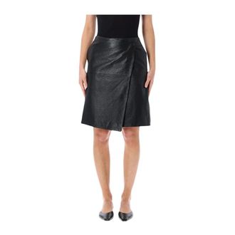 Loulou Studio Gora Leder Wickelrock - - Skirts - Damen - Schwarzk - XS