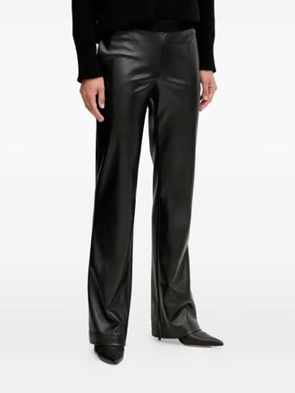 Ermanno Scervino pantalon droit à taille à logo - Noir