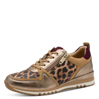 Marco Tozzi Marco Tozzi Damen Sneaker flach mit Rei&szlig;verschluss Freizeit, Mehrfarbig (Leo Dune Comb), 37 EU